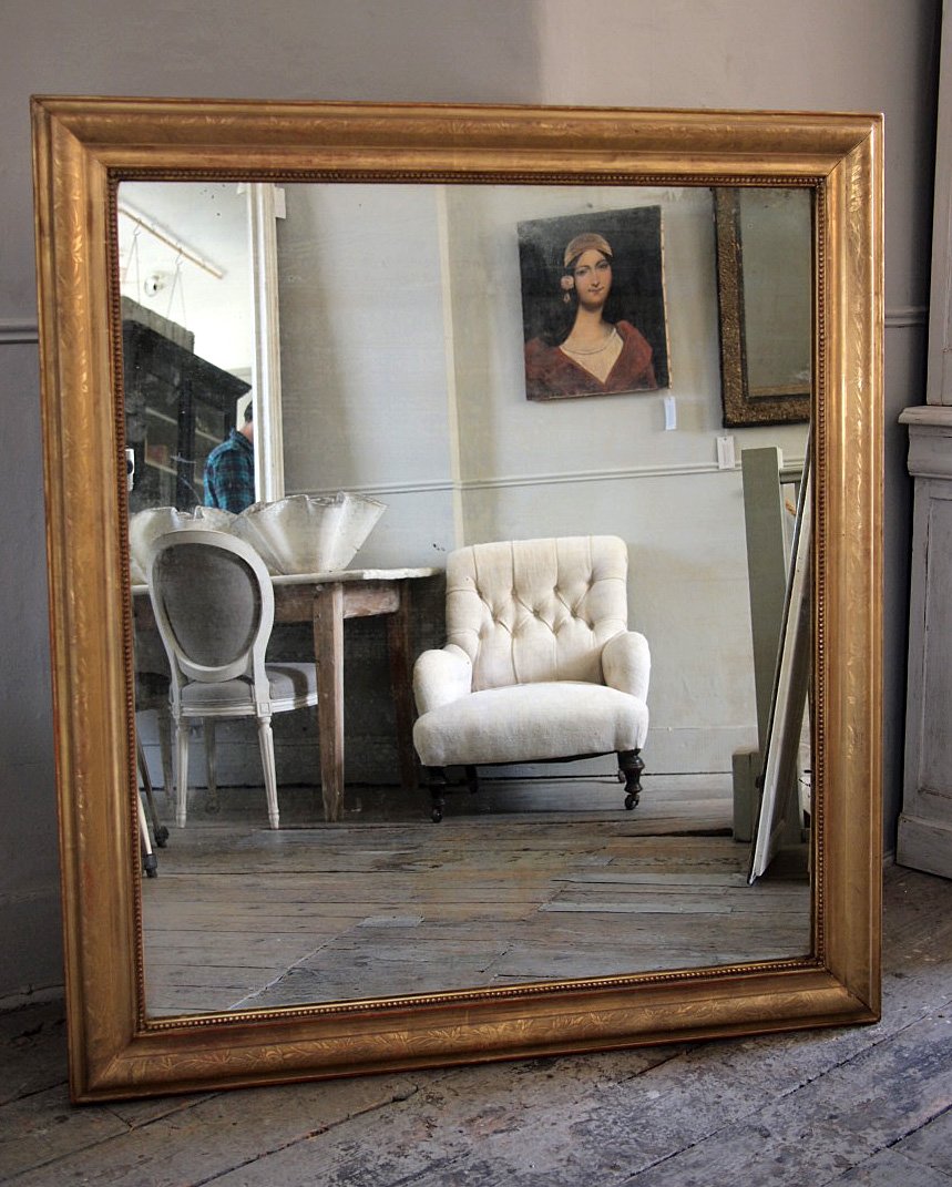 Unusual Large Square Gilt Mirror Puckhaber Decorative Antiques specialists in decorative antiques for over 35 years London and Rye