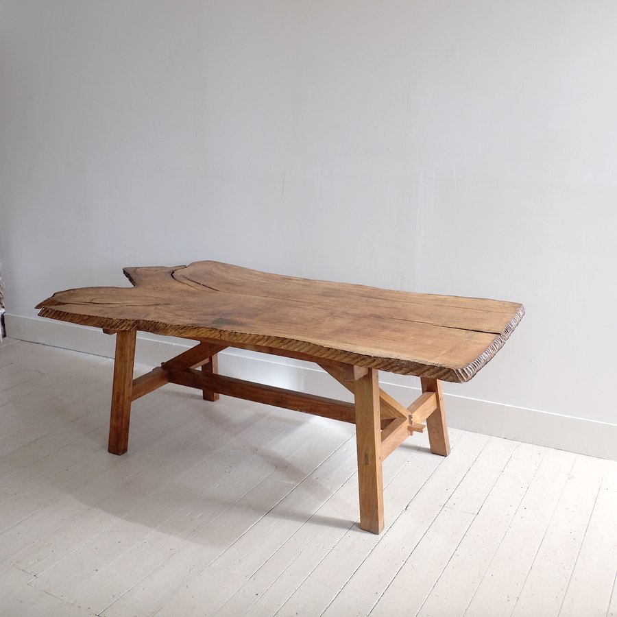 Mid 20th Century Elm Slab Table › Puckhaber Decorative Antiques ...