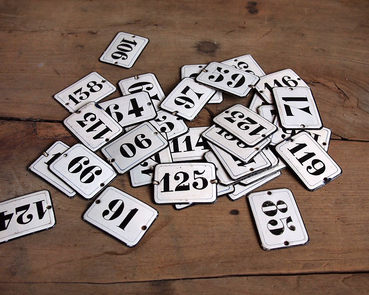 Antique Enamel Door/ Locker Numbers › Puckhaber Decorative Antiques ...