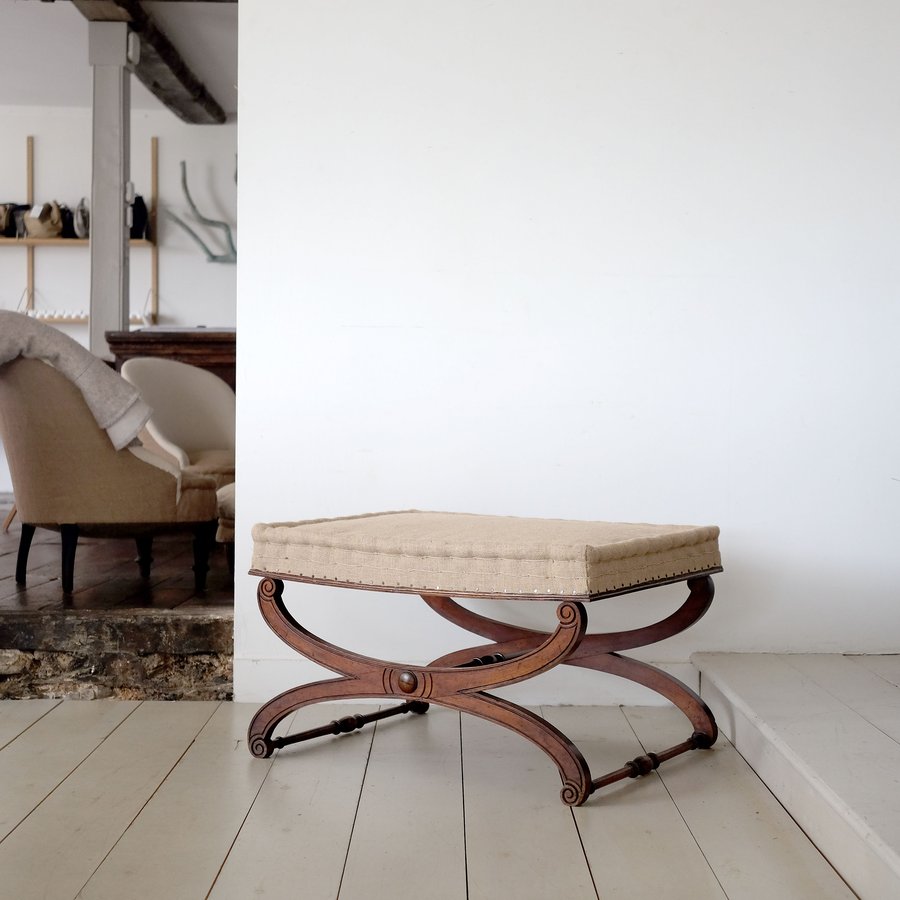 Regency Curule Stool › Puckhaber Decorative Antiques › specialists in ...