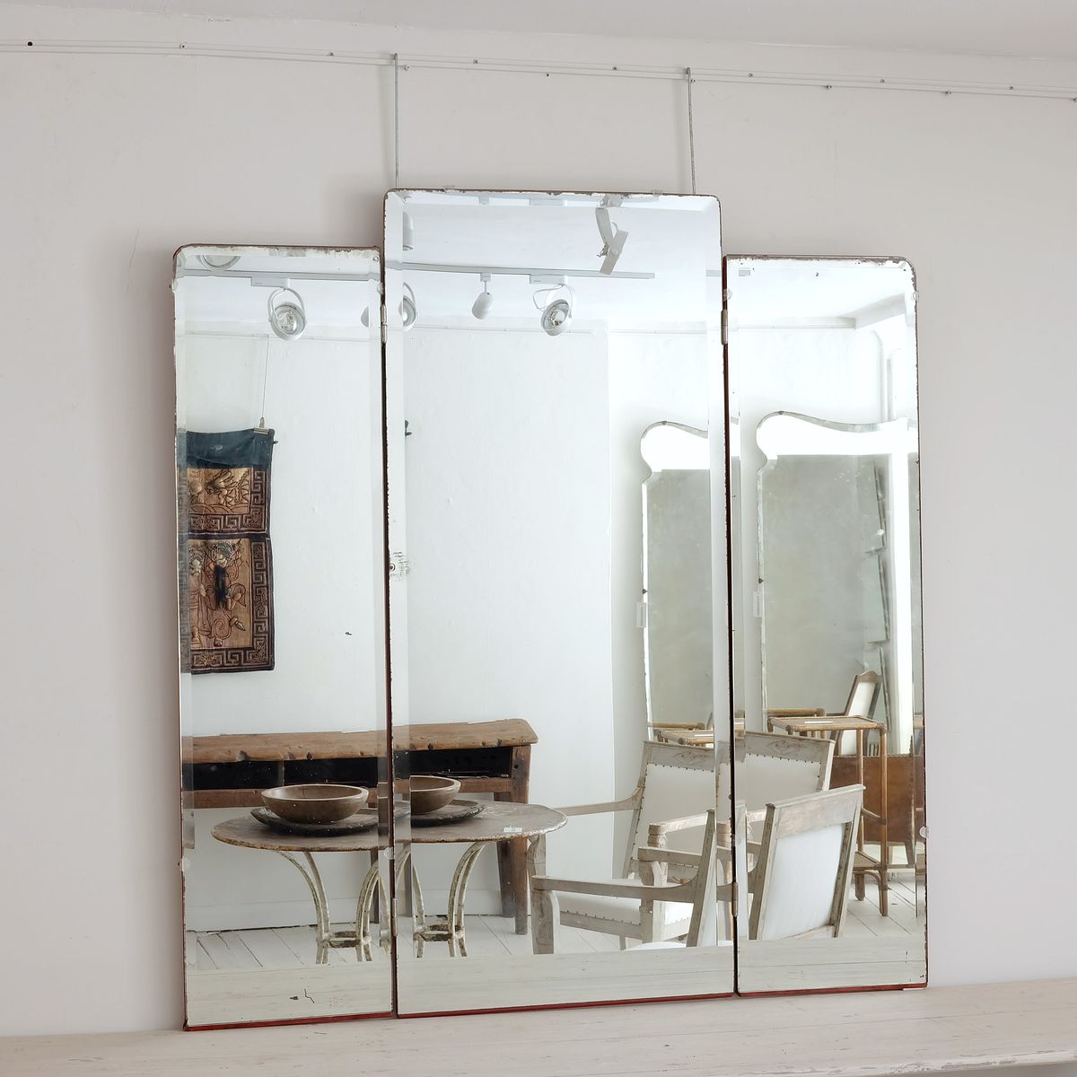 Mid Century Triptych Mirror › Puckhaber Decorative Antiques ...